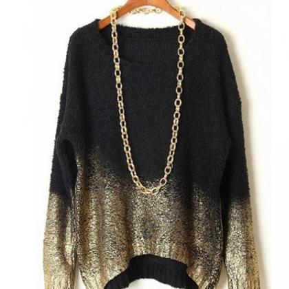 Gradient Loose Fit Sweater on Luulla