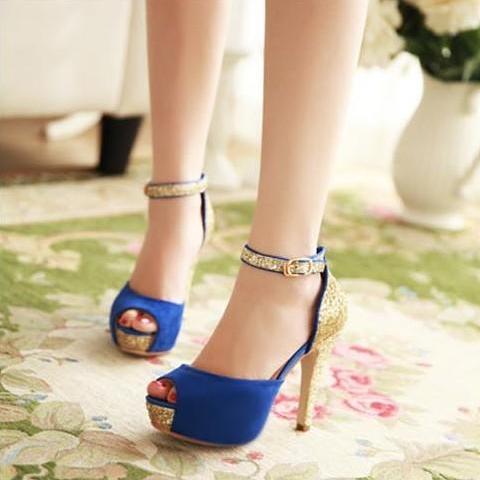 Rhinestone Tassel Shiny High Heels on Luulla