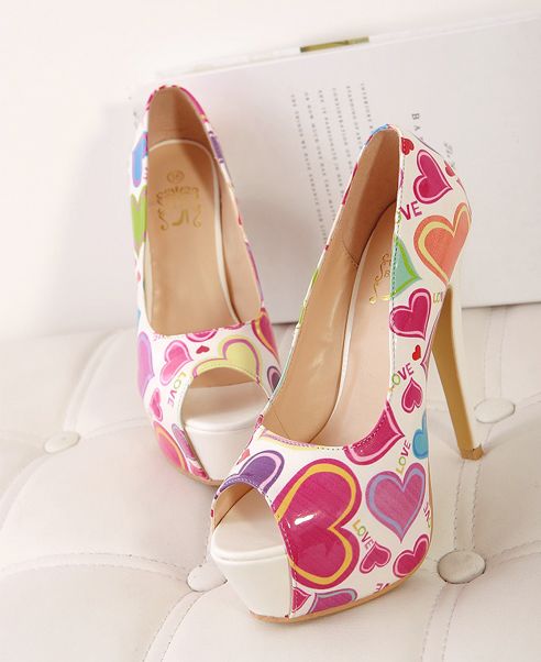 Club Wear Color Block Super High Peep-toe Thin Heels on Luulla